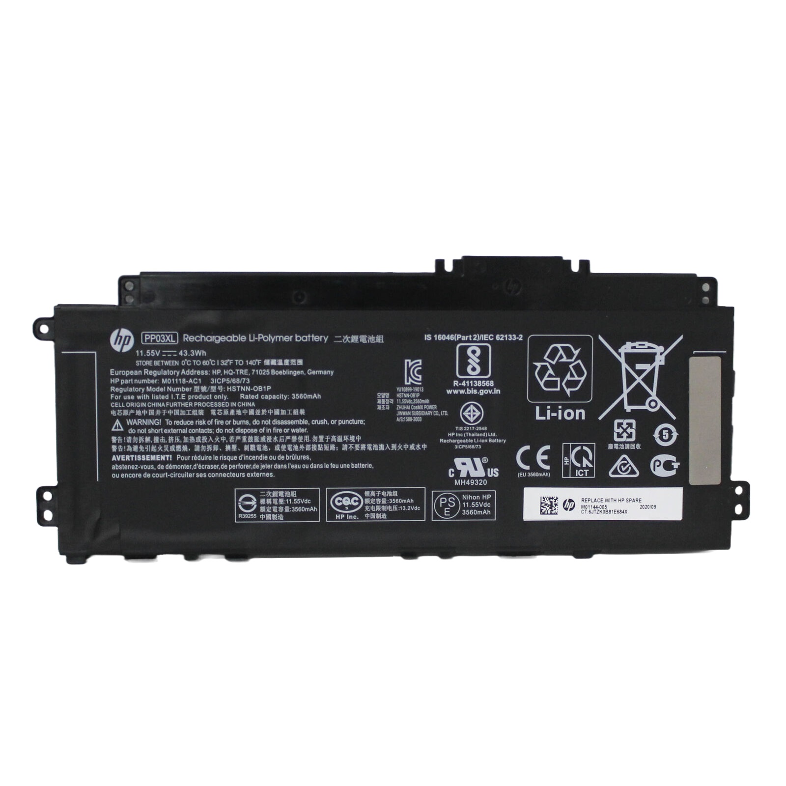 Original HP 3 Cell Battery, 58Wh, 5.02Ah, Li-ion, SO03058XL-PL ...